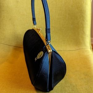 Vintage | Bags | Midcentury Dorian Handbag Black Satin | Poshmark